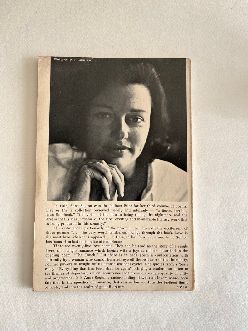 ANNE SEXTON LOVE Poems by Anne Sexton 1969 Modern Poetry - Etsy