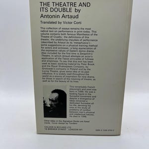 Antonin ARTAUD ~ the Theater and Its Double / Calder & Boyars, London ...