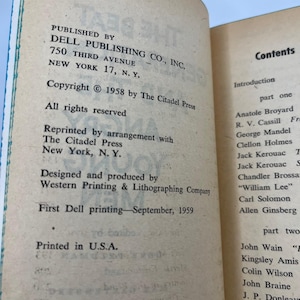 1959 BEAT GENERATION, Anthology, KEROUAC, Allen Ginsberg, William Lee ...