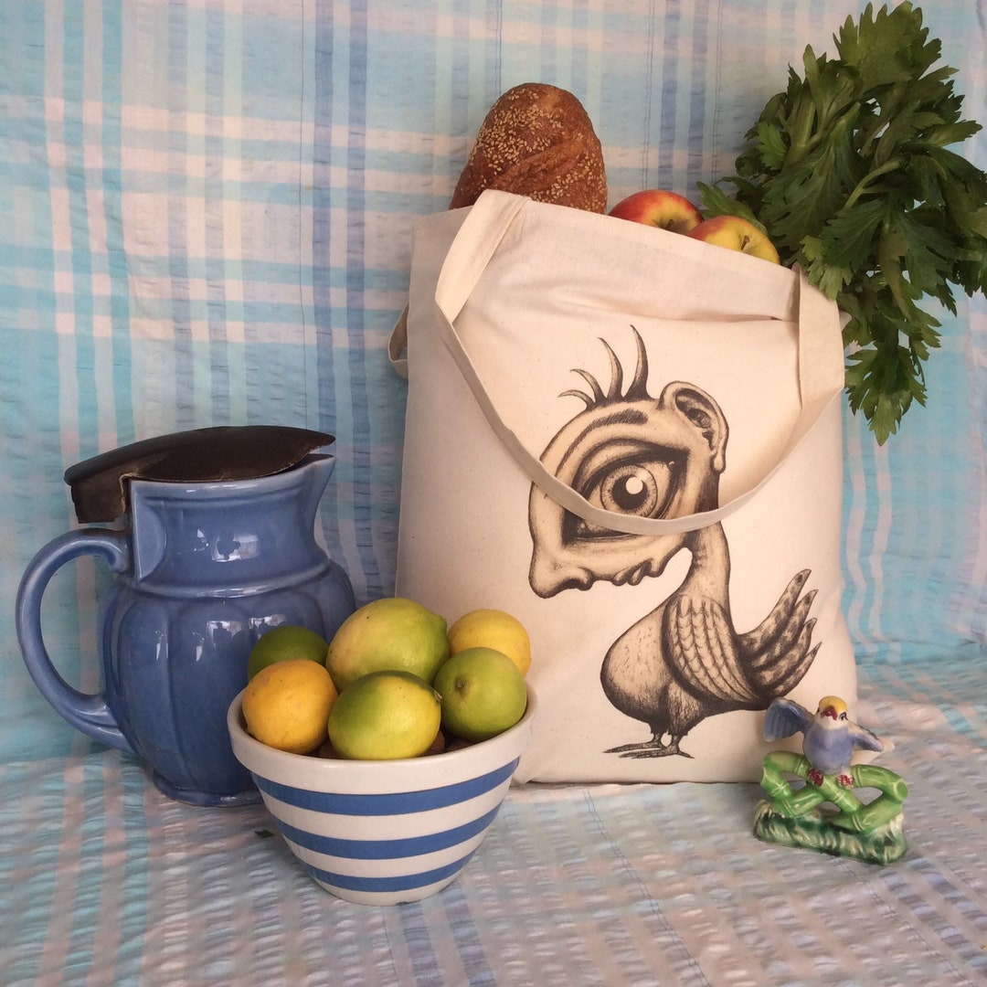 Strangely Beautiful Bird, Eco Shopping Bag, Shopping Tote, Tote Bag ...