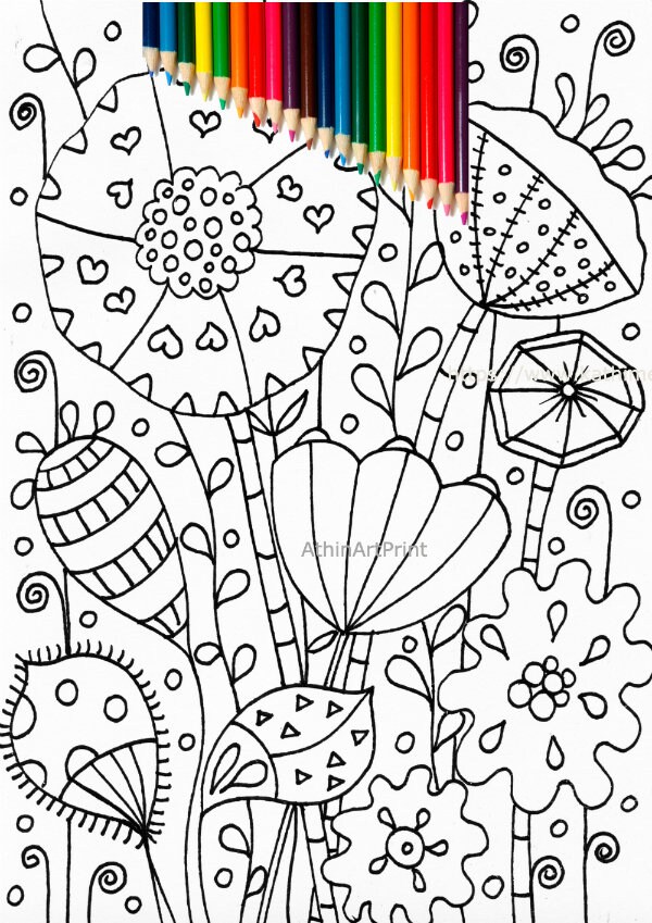 Adult Coloring Pages, Printable Coloring Page for Adults, Colouring ...