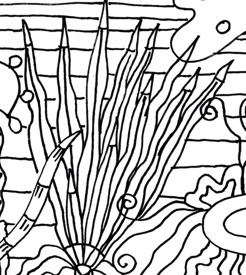 Flower Field Printable Coloring Page for Adults & Kids INSTANT DOWNLOAD ...