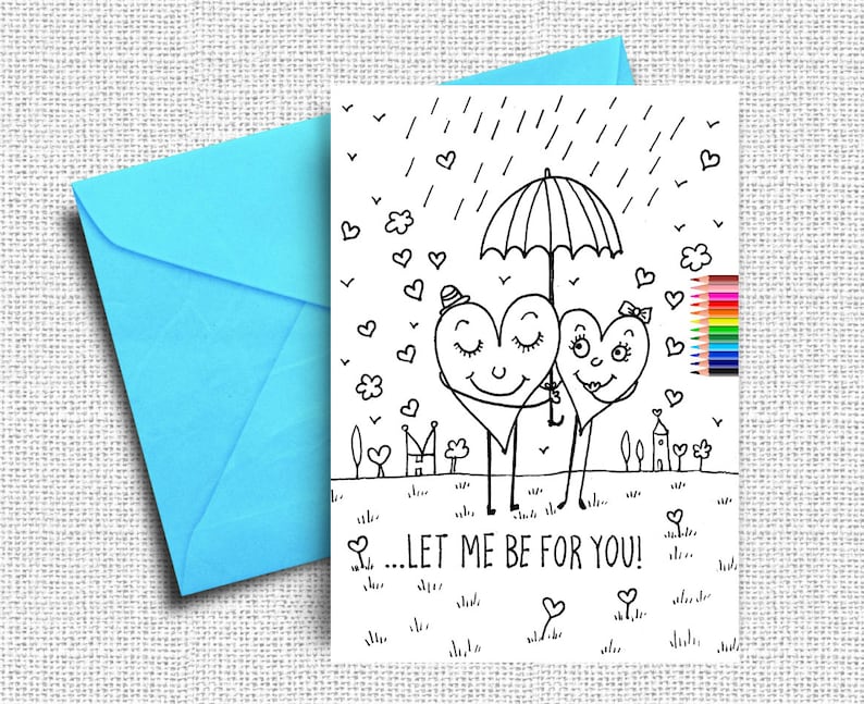 Here for You | Printable Coloring Card | INSTANT DOWNLOAD - Etsy