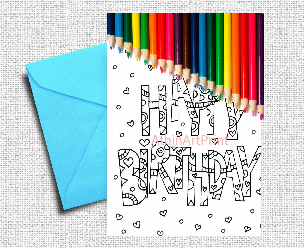 Happy Birthday With Hearts | Printable Activity for Kids - Etsy