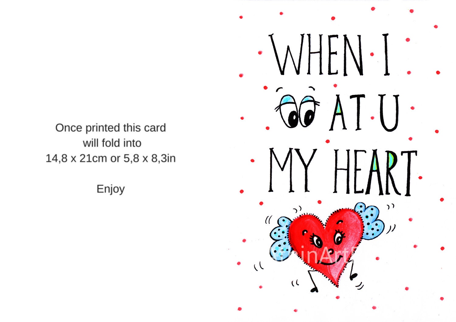 My Heart Skips a Beat | Valentine's Printable Card | INSTANT DOWNLOAD ...
