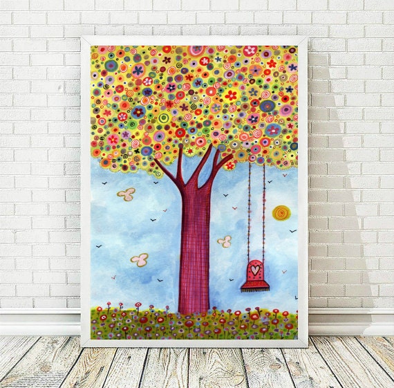 Tree Art Print, Printable Art, Home Decor, Tree Painting, Tree Wall Art ...
