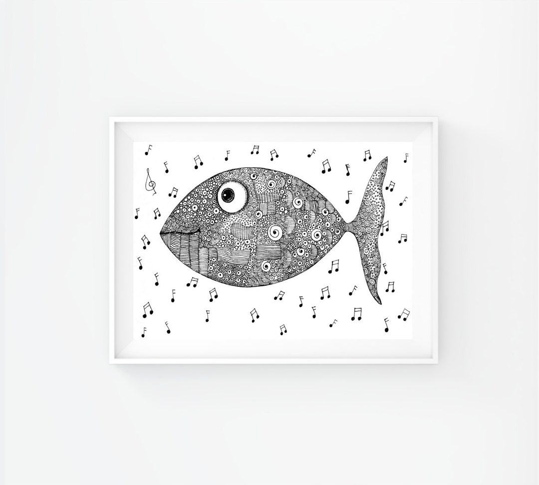 Fish in a Sea of Notes | INSTANT DOWNLOAD Print - Etsy