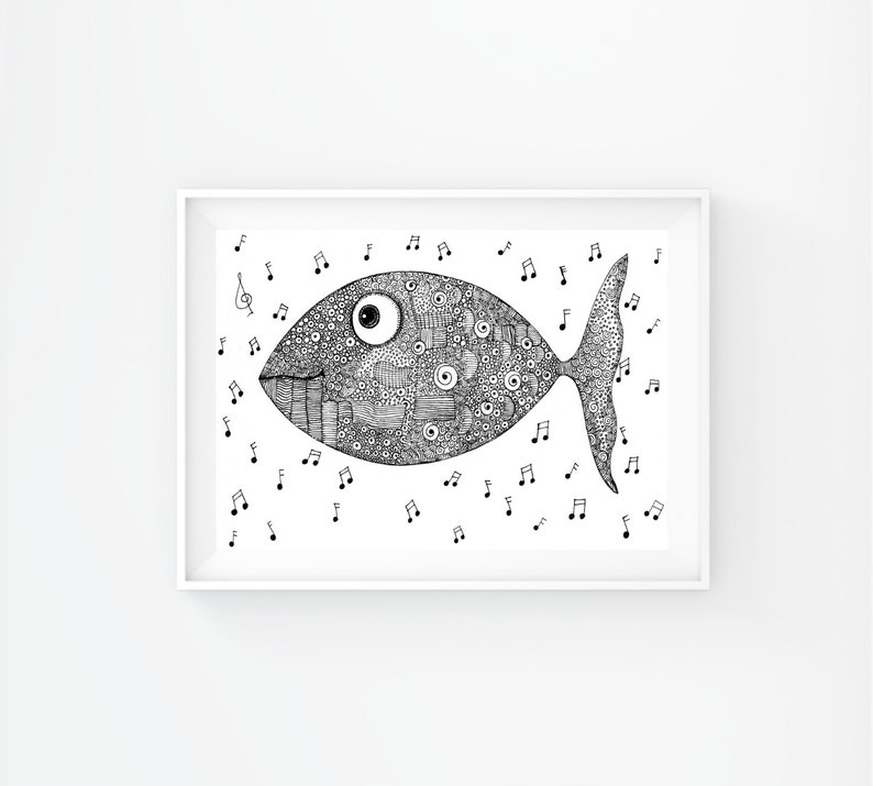 Fish in a Sea of Notes | INSTANT DOWNLOAD Print - Etsy