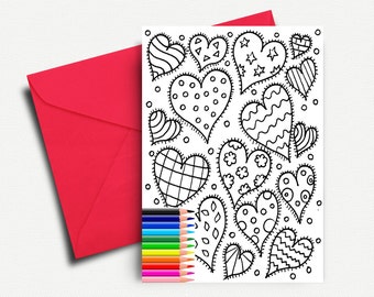 Love Greeting Cards, Coloring Cards, Love Card, Printable Valentines ...