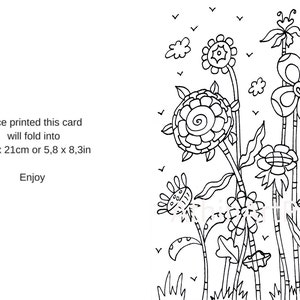 Printable Card, Adult Coloring Cards, Coloring Cards, Blank Coloring ...