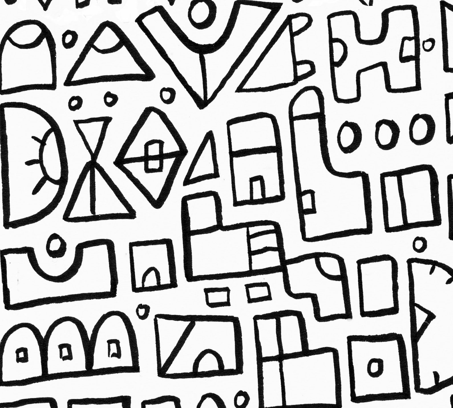 Abstract Geometric Printable Coloring Page | Adults/kids at Home ...