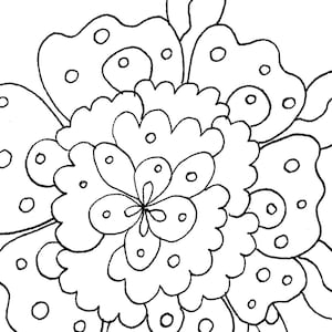Calming Coloring Page for Adults & Kids | Flower in Bloom | Digital ...