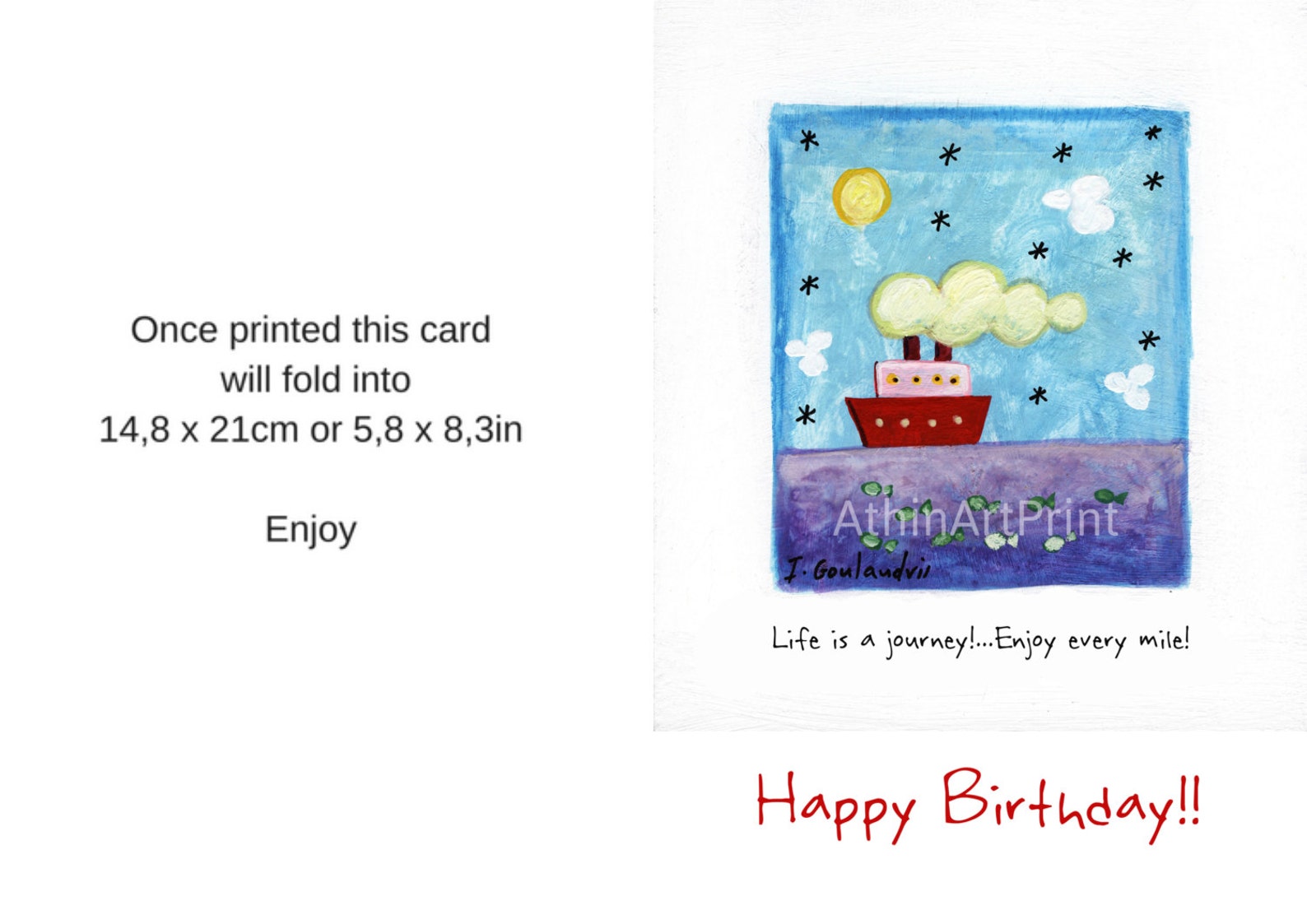 Printable Birthday Card Colorful Greeting Card to Enjoy the - Etsy