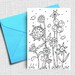 Printable Card, Adult Coloring Cards, Coloring Cards, Blank Coloring ...