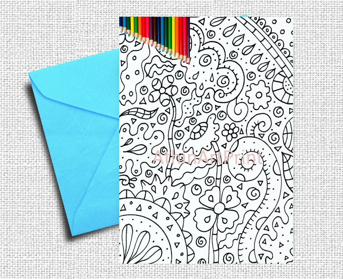 Colouring Cards Kids Coloring Cards Printable Coloring | Etsy