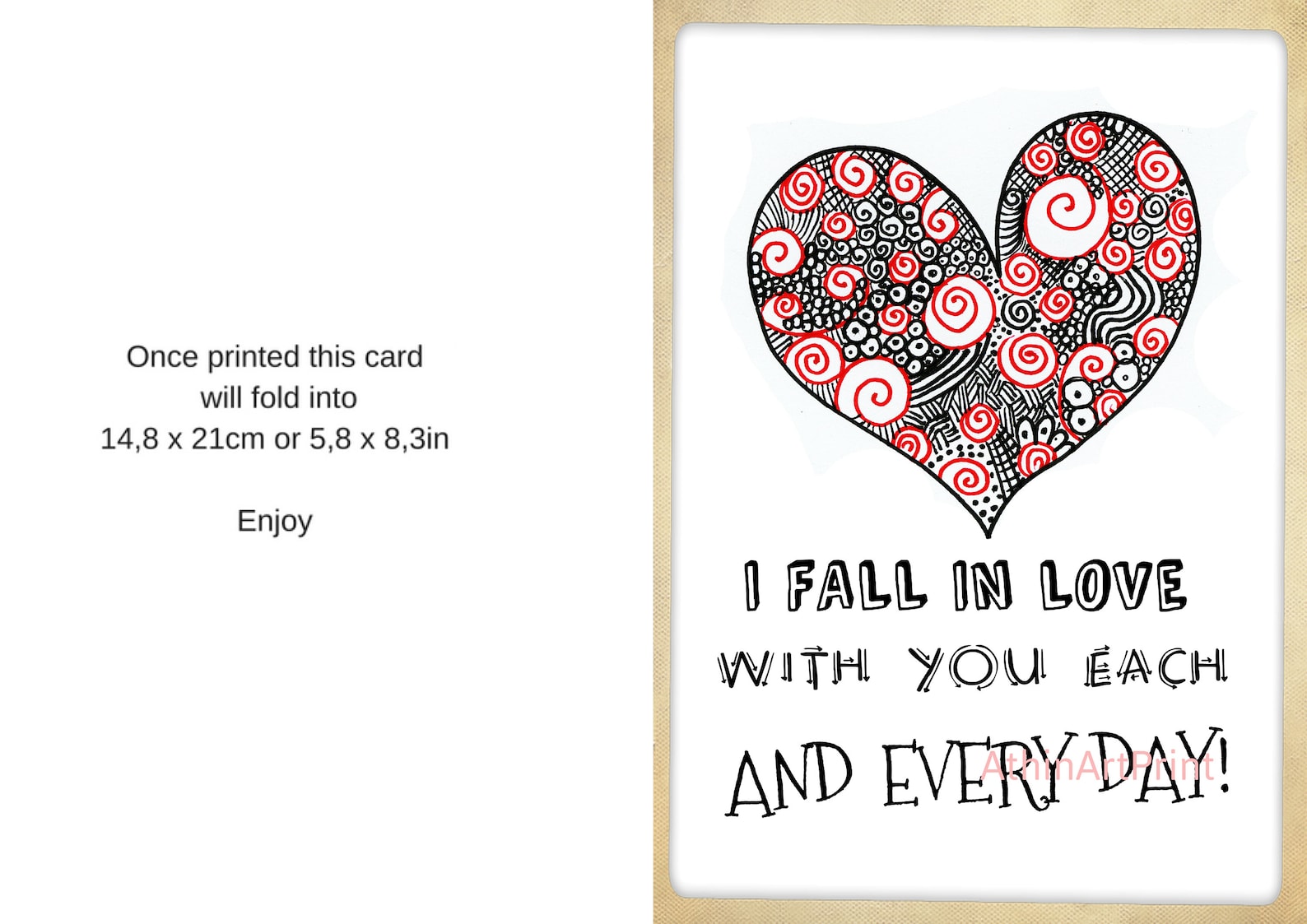 Anniversary Love Card, Printable Card, Love Greeting Cards, Love Card ...