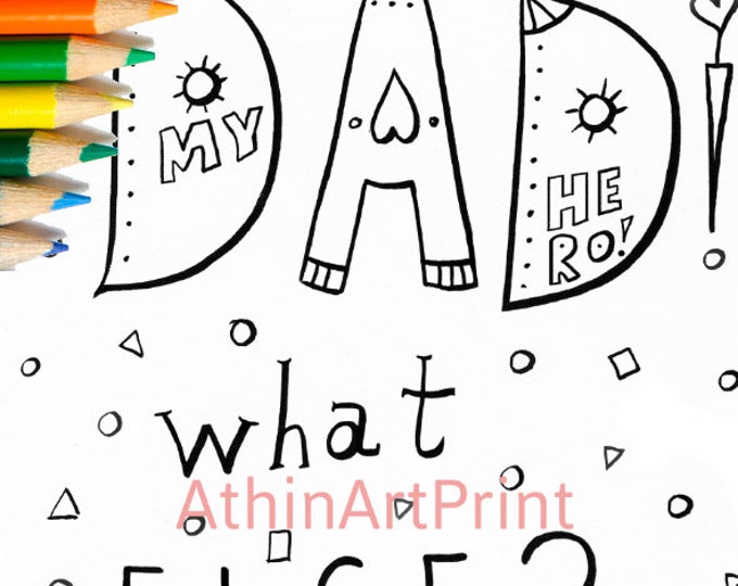 Coloring Page for Your Superhero Dad Father's Day - Etsy