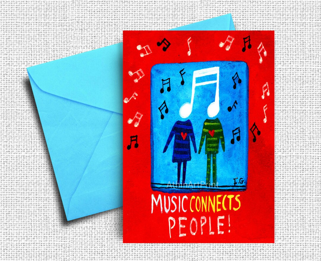 Music Connects People | Printable Friendship Card | Music Teacher Gift ...