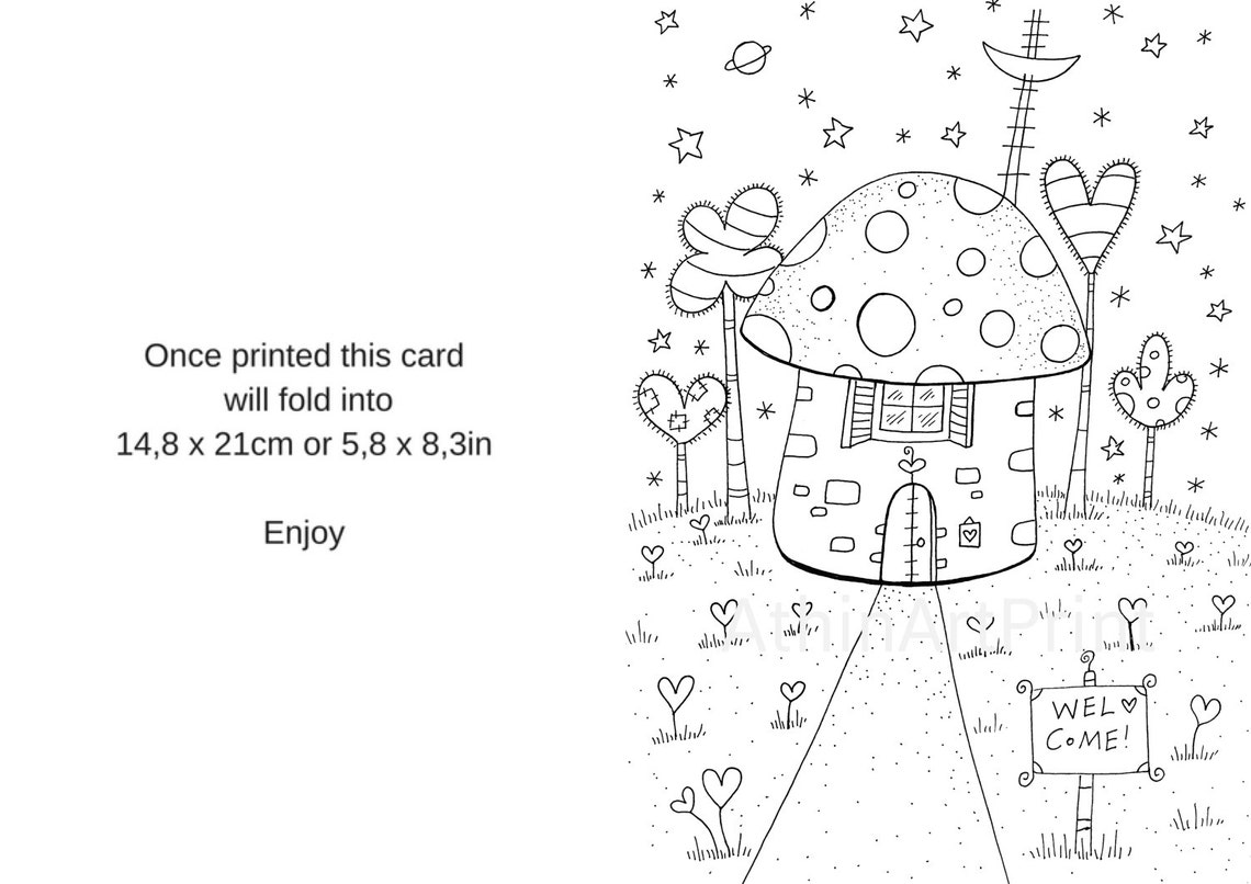 MAGIC Fantasy Coloring Card | Printable Digital Coloring Card | INSTANT ...