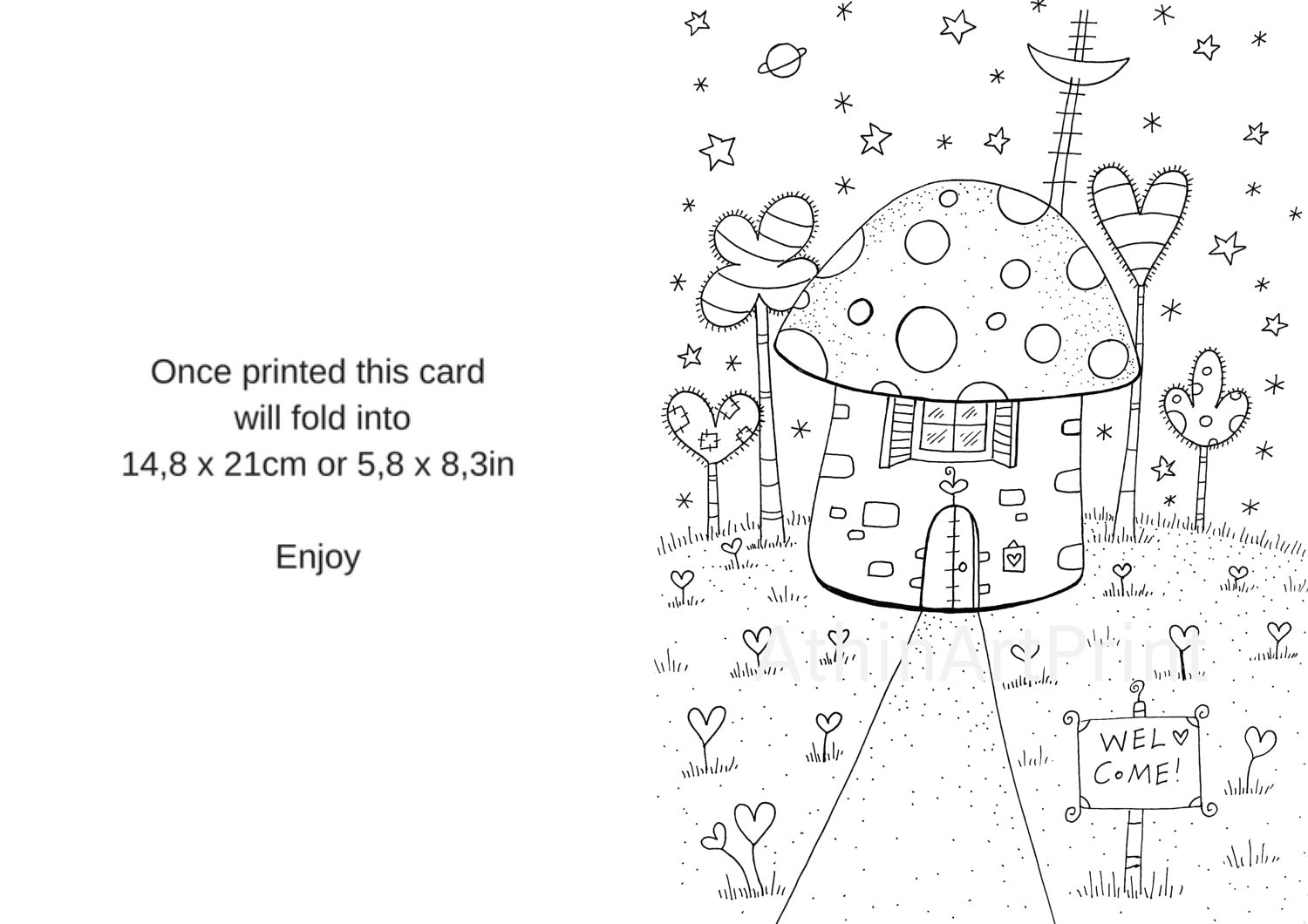 MAGIC Fantasy Coloring Card | Printable Digital Coloring Card | INSTANT ...