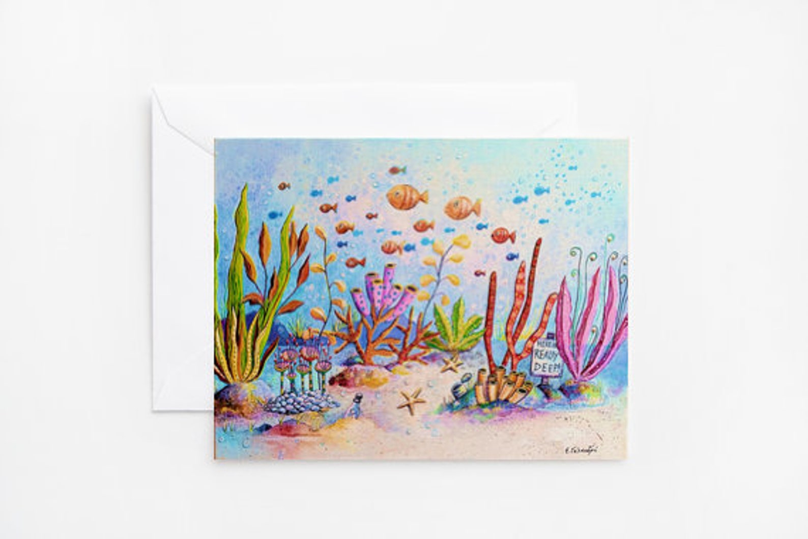 Sea Life Card | Ocean Card | Nautical Art | INSTANT DOWNLOAD - Etsy