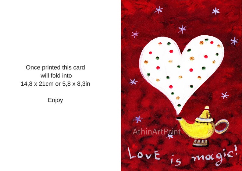 LOVE is MAGIC | Instant Download Card - Etsy
