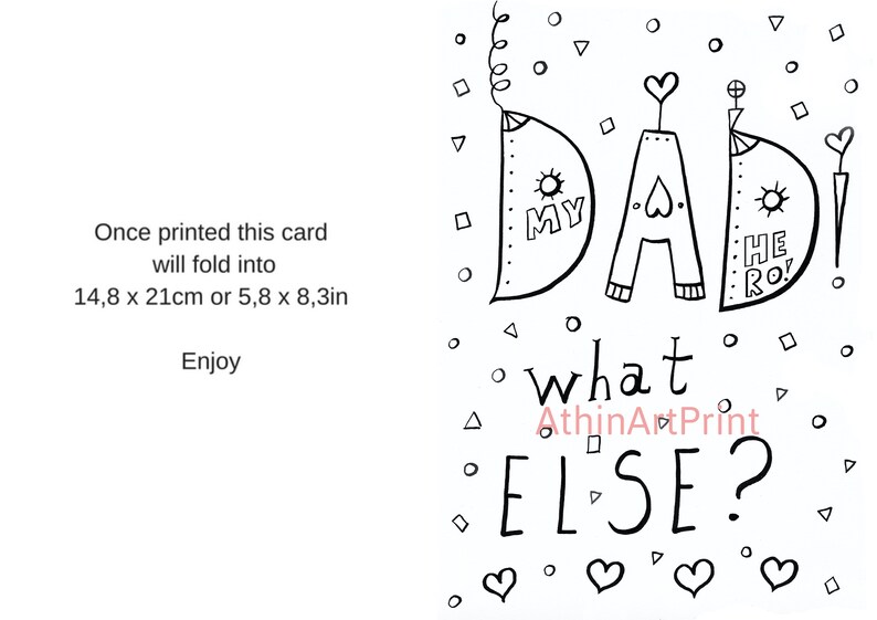 Coloring Card for Your Superhero Dad! | Father's Day Printable Coloring ...