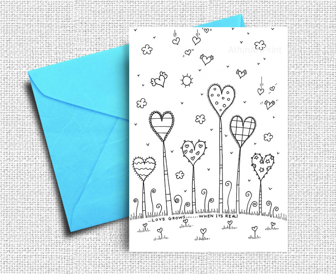 Love Greeting Cards, Coloring Cards, Love Card, Printable Valentines ...