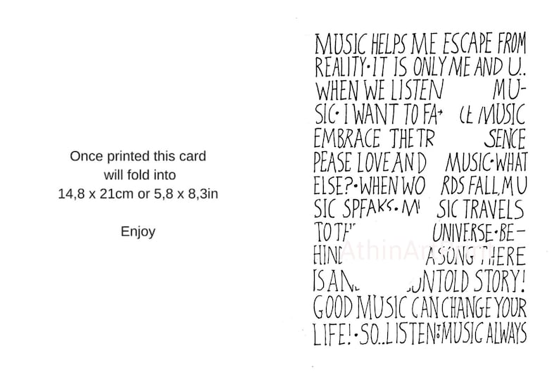 Notes of Inspiration | INSTANT DOWNLOAD Card - Etsy
