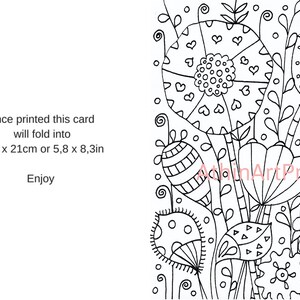 Flowers Bloom Coloring Card for Kids, INSTANT DOWNLOAD - Etsy