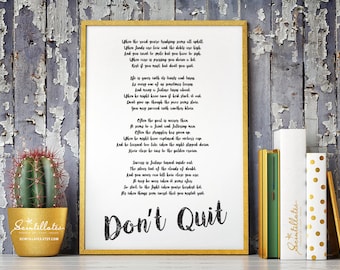 Dont quit poem | Etsy