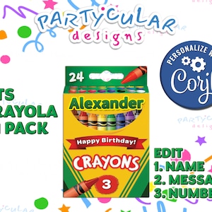 Crayon, Crayon Birthday, Editable Crayon, Personalized Crayons, Custom ...