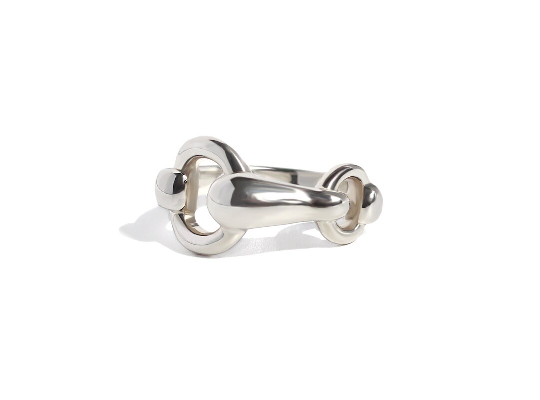 925 Sterling Silver Horsebit Ring/ Equestrian Horse Snaffle Bit ...