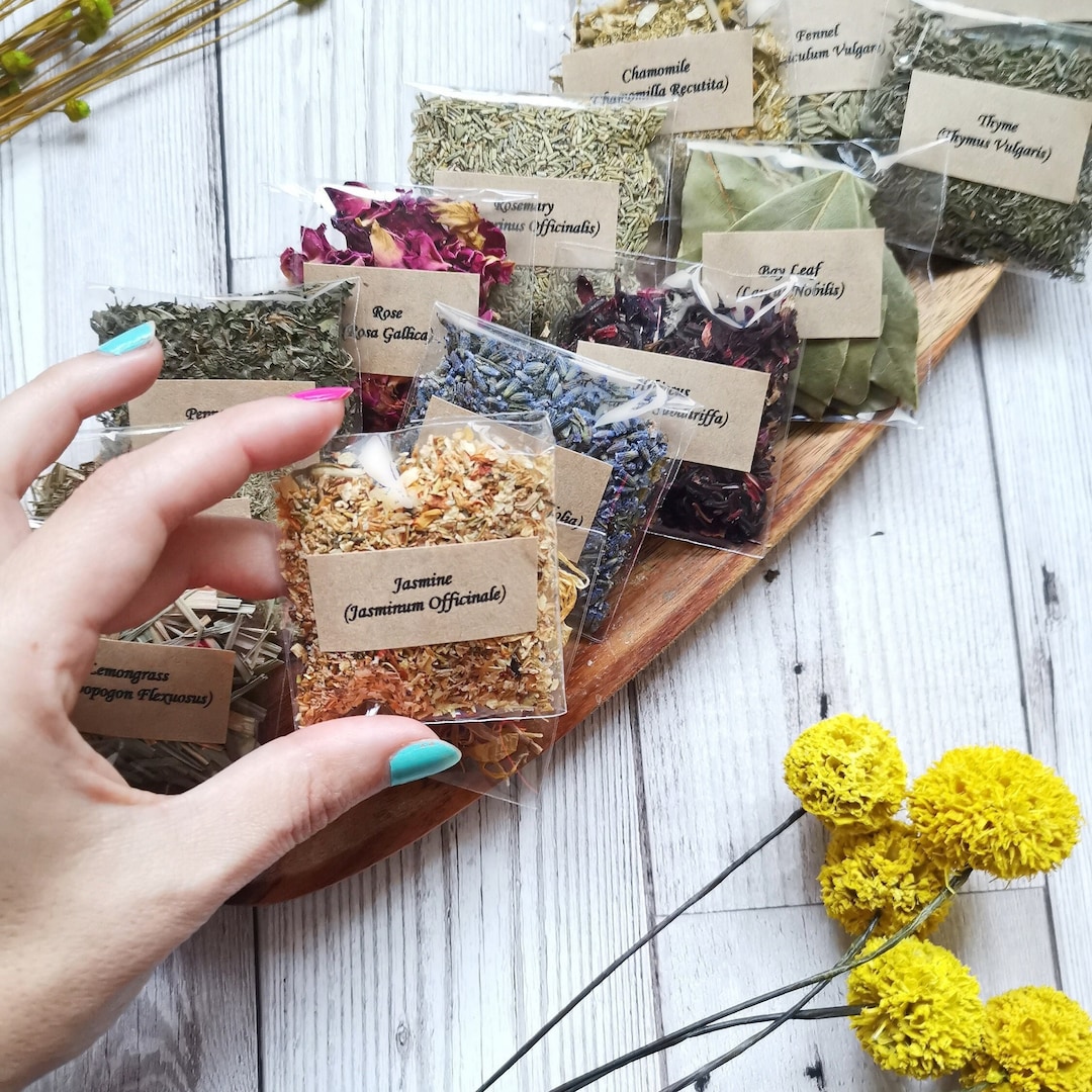 Single Herbs Packs: Rose, Lavender, Loose Herbs Bags, Herbal Set ...