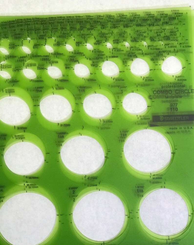 STAEDTLER Professional Combo Circle Template 977 110 | Etsy