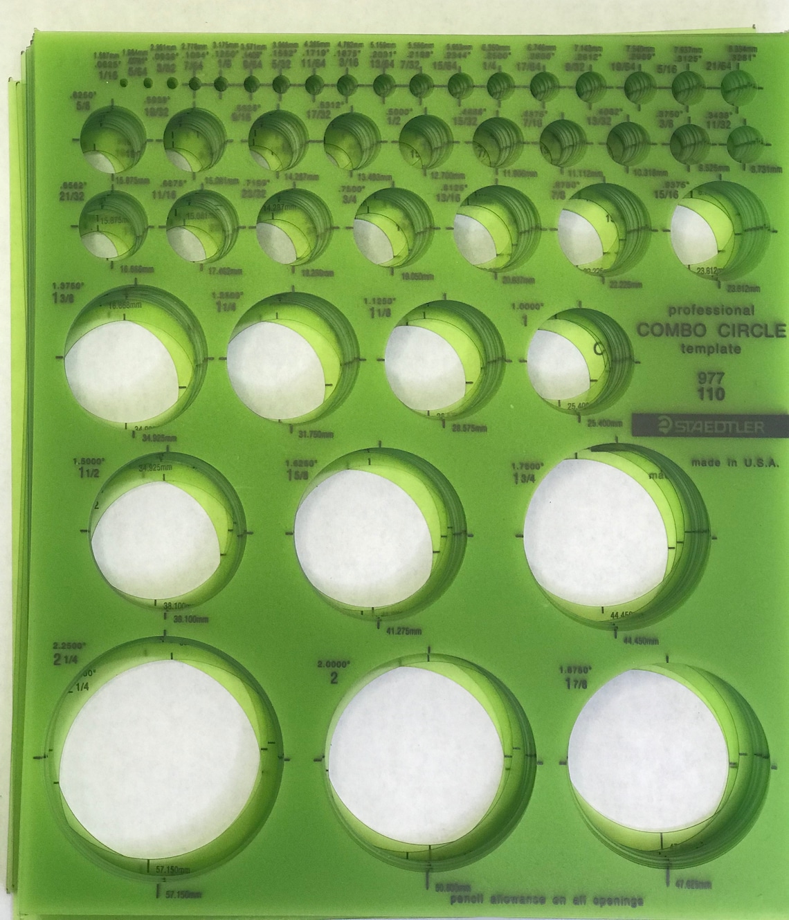 STAEDTLER Professional Combo Circle Template 977 110 | Etsy