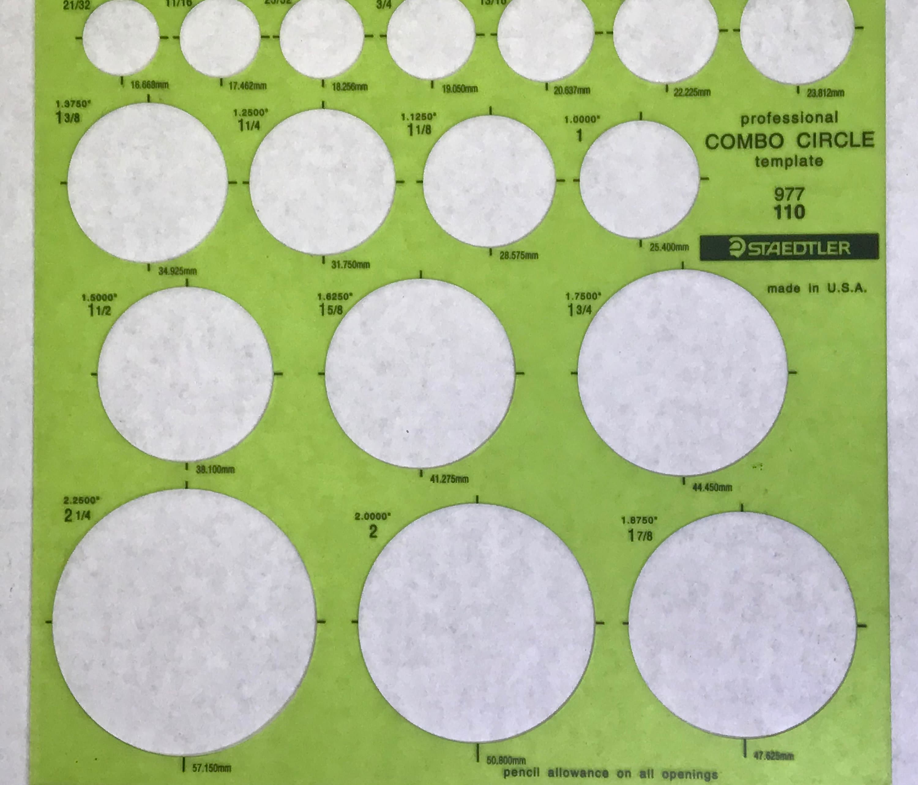 STAEDTLER Professional Combo Circle Template 977 110 | Etsy