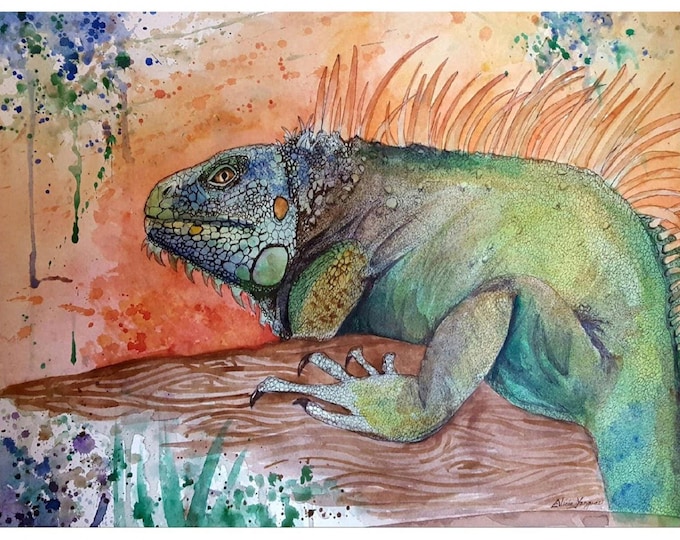 Iguana Print - Etsy