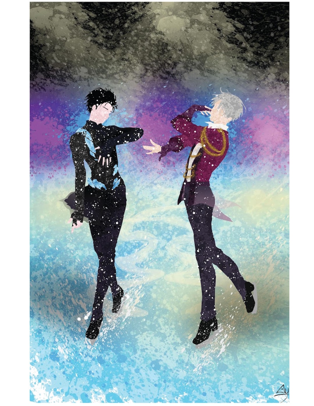 Ice Skating Art Print - Etsy