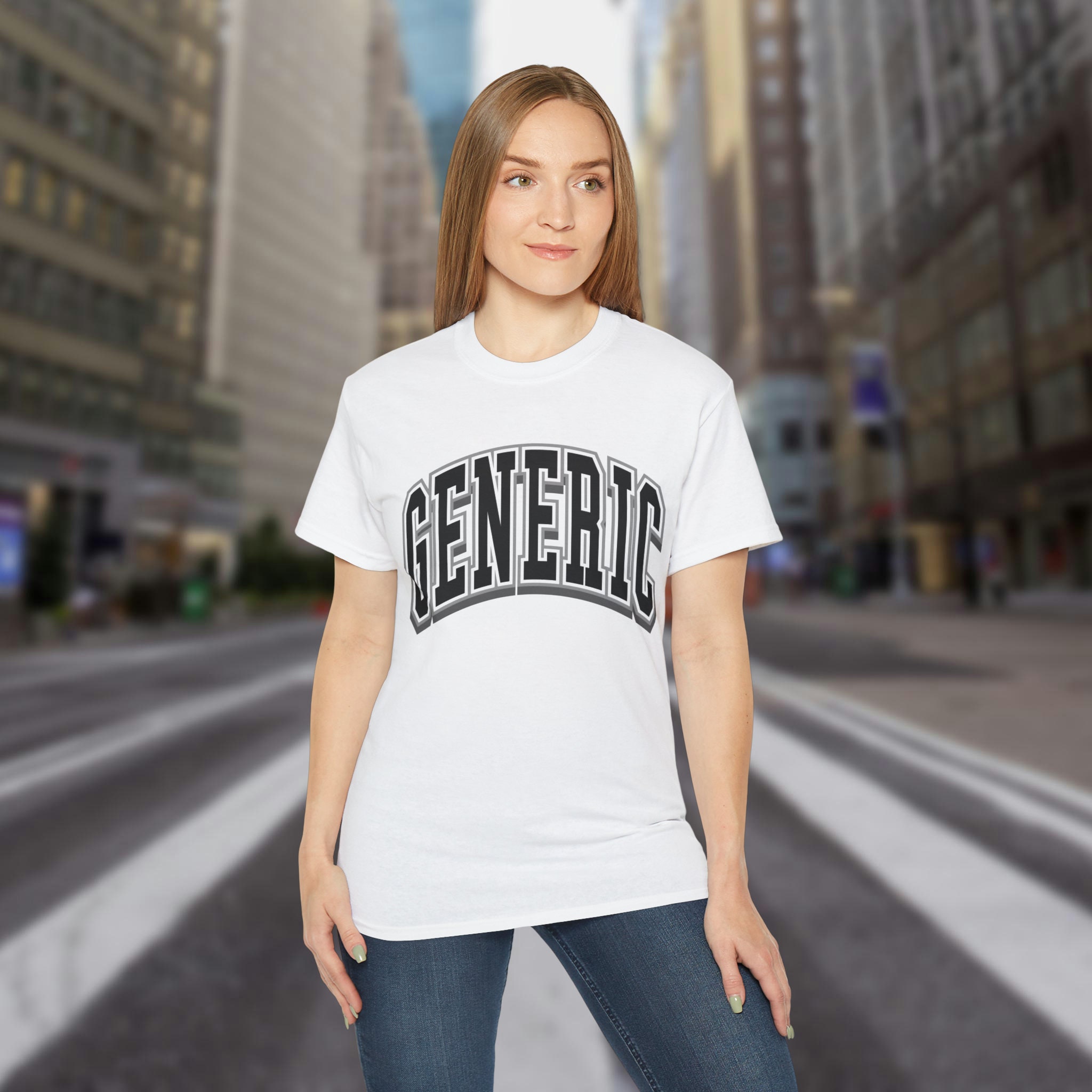 Generic Unisex Tshirt White Geek Chic Varsity Tee Classic Fit Funny ...