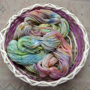 Hand Painted Merino Yarn: Multi-color Green Apple Autumn Fall Colors ...