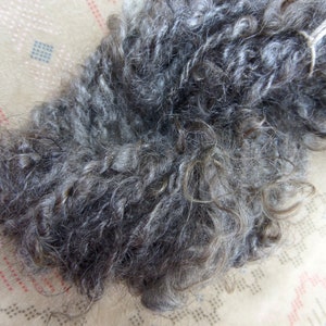 Handspun Mohair Yarn : Natural Undyed Art Yarn, Lockspun Yarn, Silver ...
