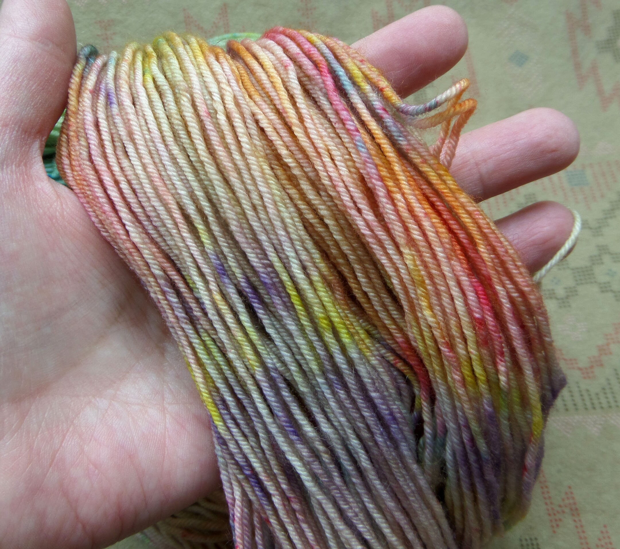 Hand Painted Merino Yarn: Multi-color Green Apple Autumn Fall - Etsy