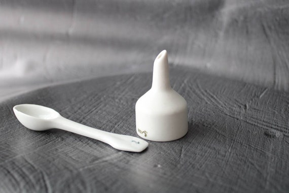 Apothecary Porcelain Funnel and Spoon Ceramic Funnel Ceramic - Etsy