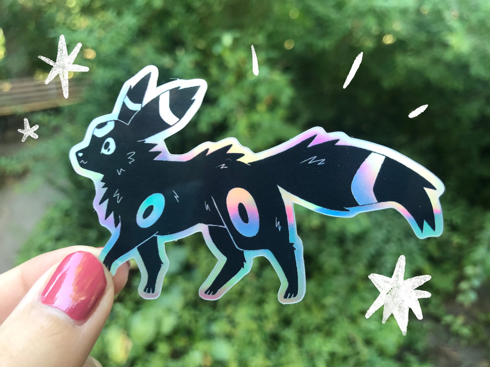 Umbreon Pokemon Sticker Rainbow Holographic Cute Vinyl - Etsy