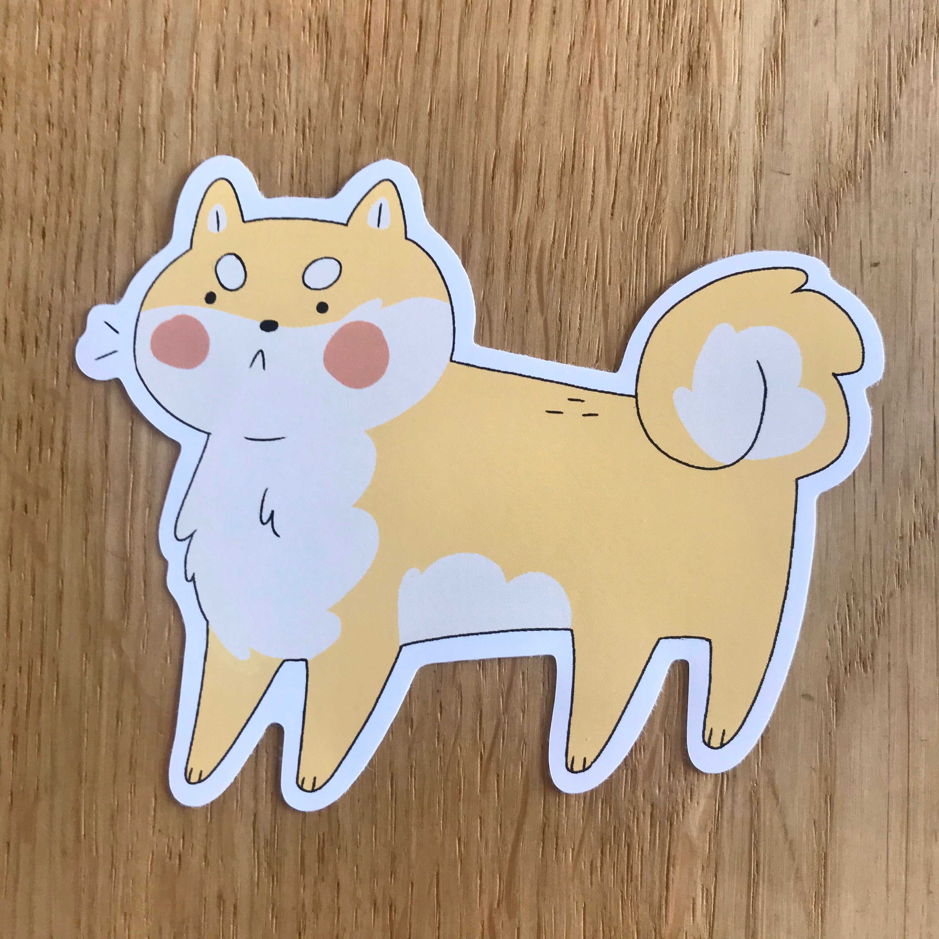 Angry Shiba Inu Vinyl Sticker | Etsy