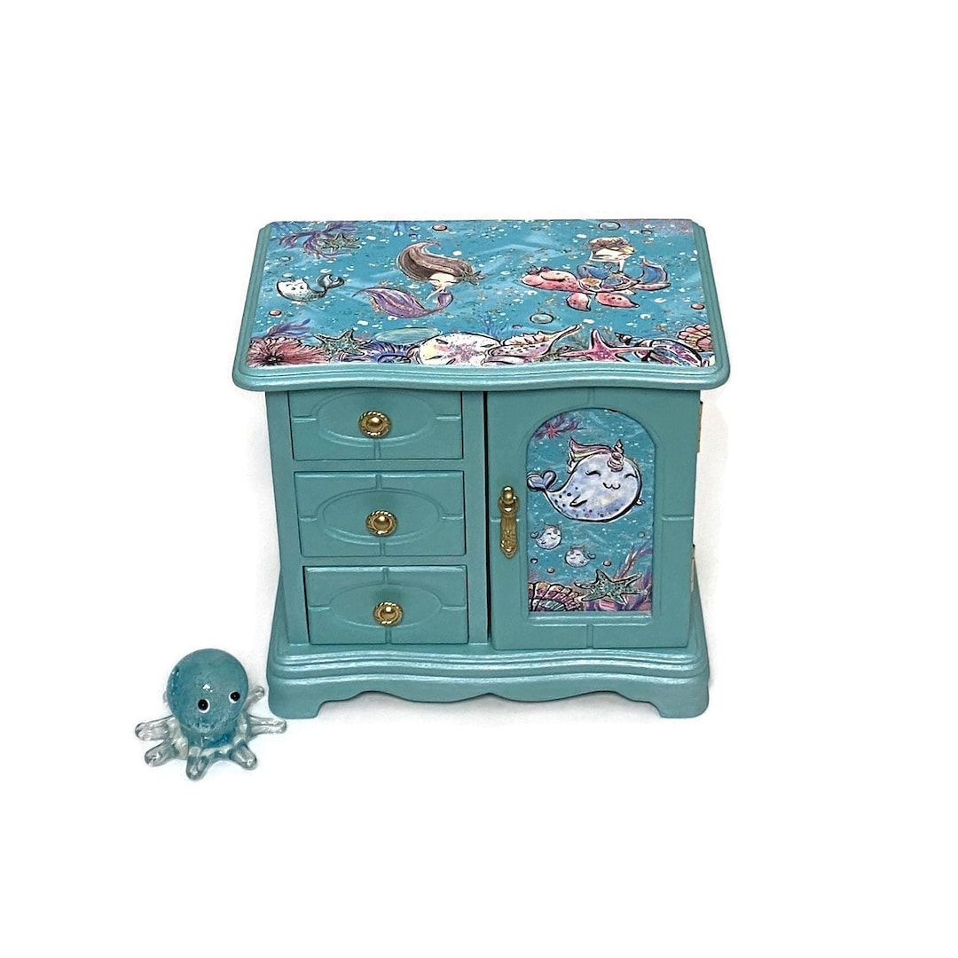 Mermaid Jewelry Box Little Girls Jewelry Box Hand Painted - Etsy