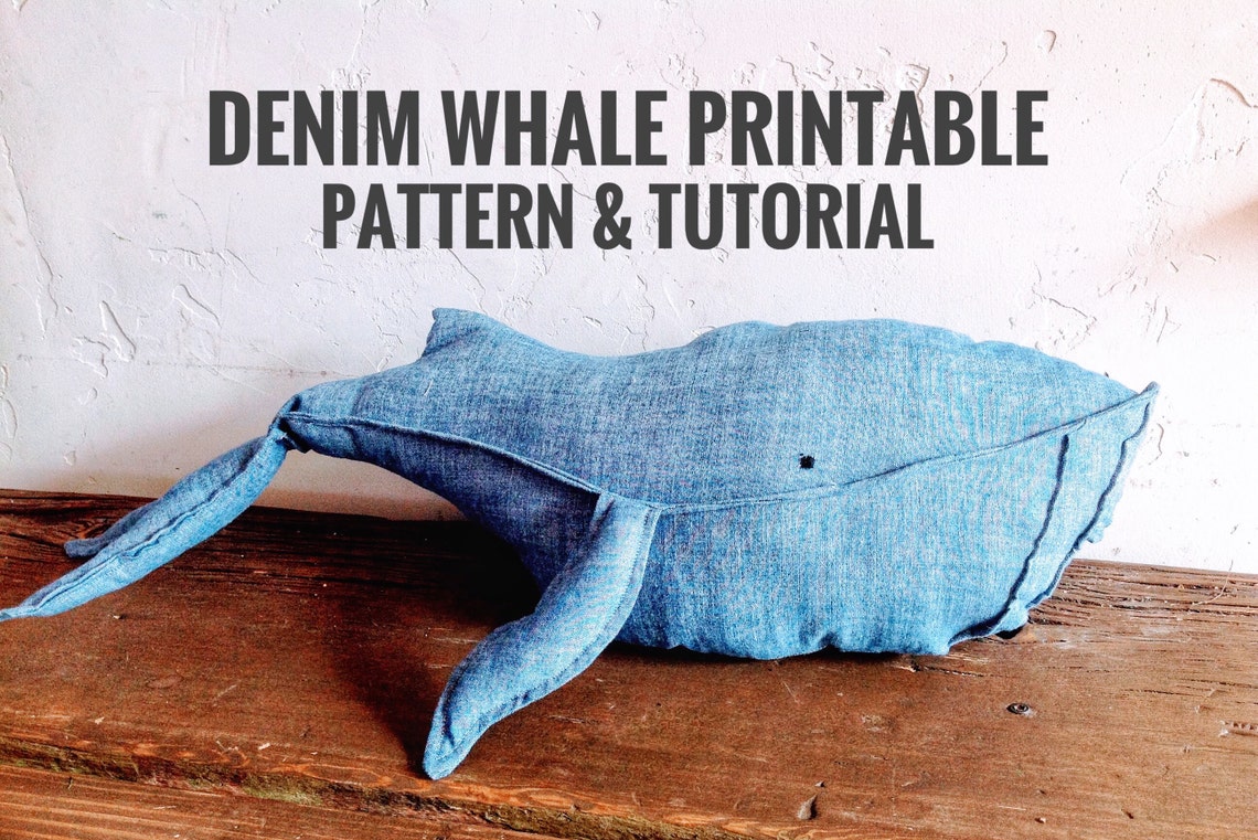 Denim Whale Instant Digital Printable Sewing Pattern With Step by Step ...