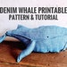Denim Whale Instant Digital Printable Sewing Pattern With Step by Step ...