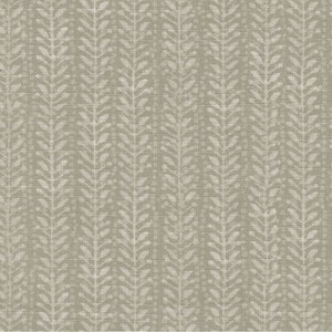 Gray Floral Upholstery Fabric by the Yard // Floral Stripe Fabric by ...